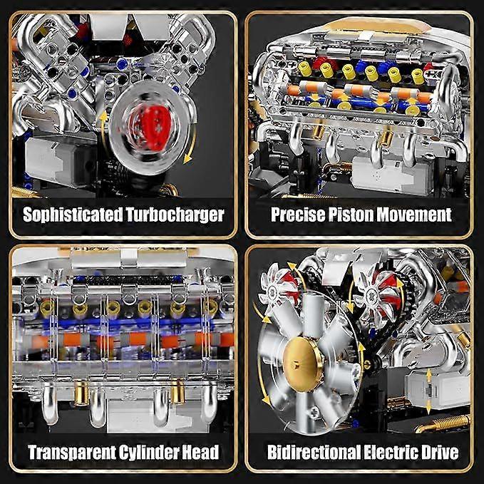 V8 Engine Building Kit, Build Your Own MOC Mini V8 Engine Model Toy for ...