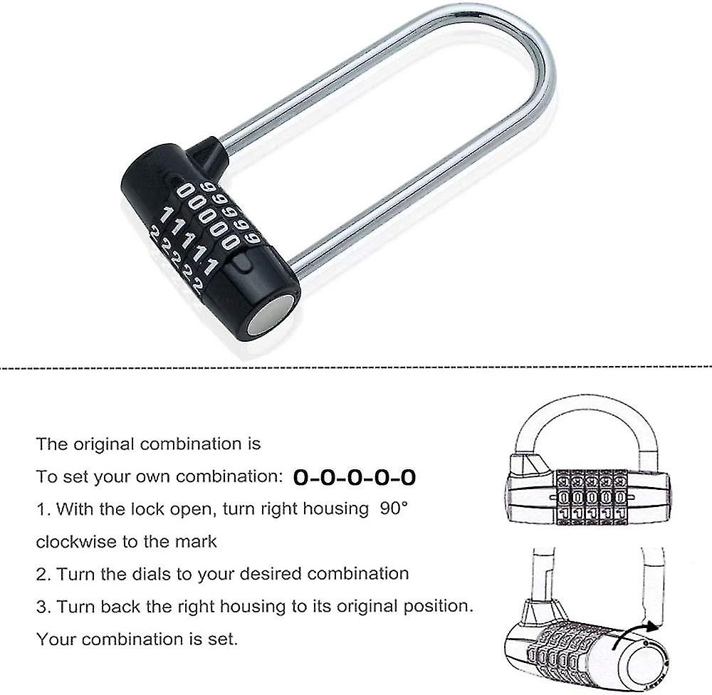 Padlock 5 Digit Combination Pas Padlock Long Beam Cabinet Board Door ...