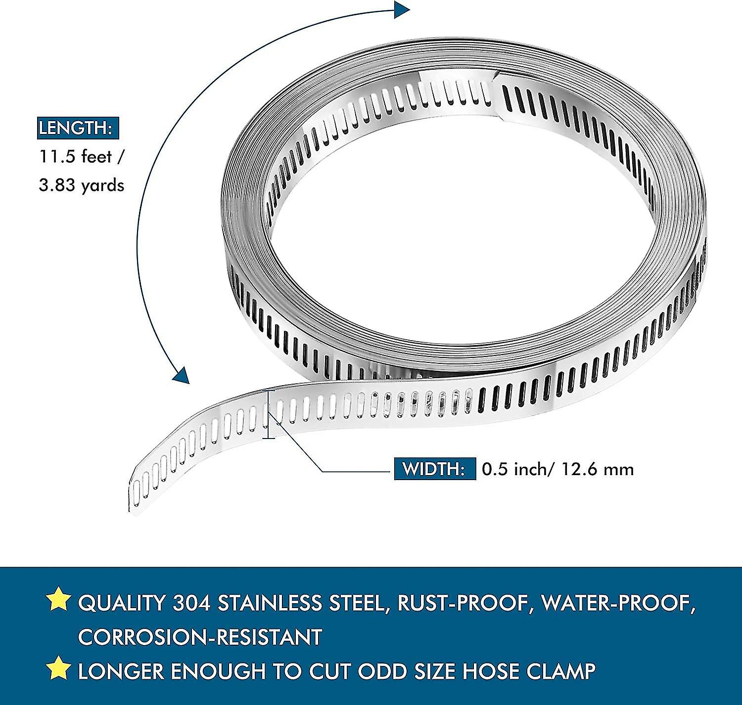 Hose Clamp Steel Worm Clamp, Webbing Hose Clamp With Tie Downs, 304 ...