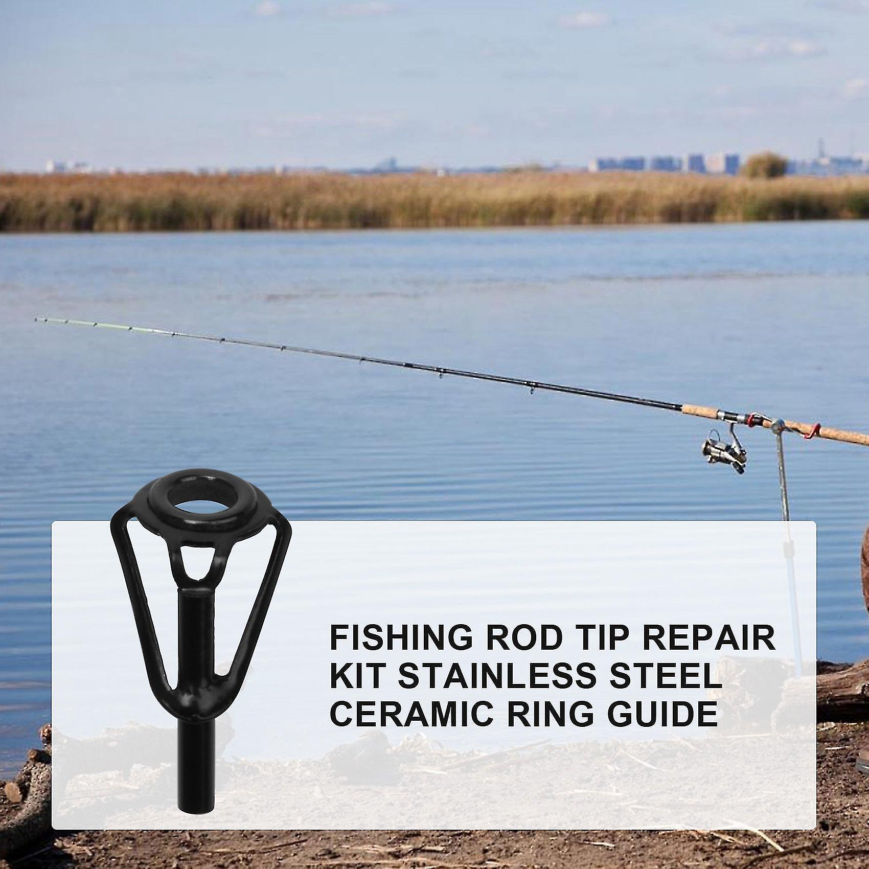 80 Pcs Fishing Rod Tip Repair Kit Stainless Steel Ceramic Ring Guide ...