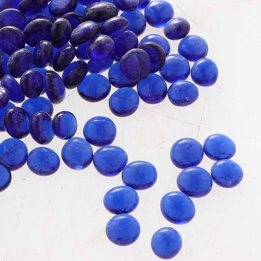 100Pcs Flat Glass Marble Pebbles Vase Fillers Decor Dark Blue | Fruugo AU