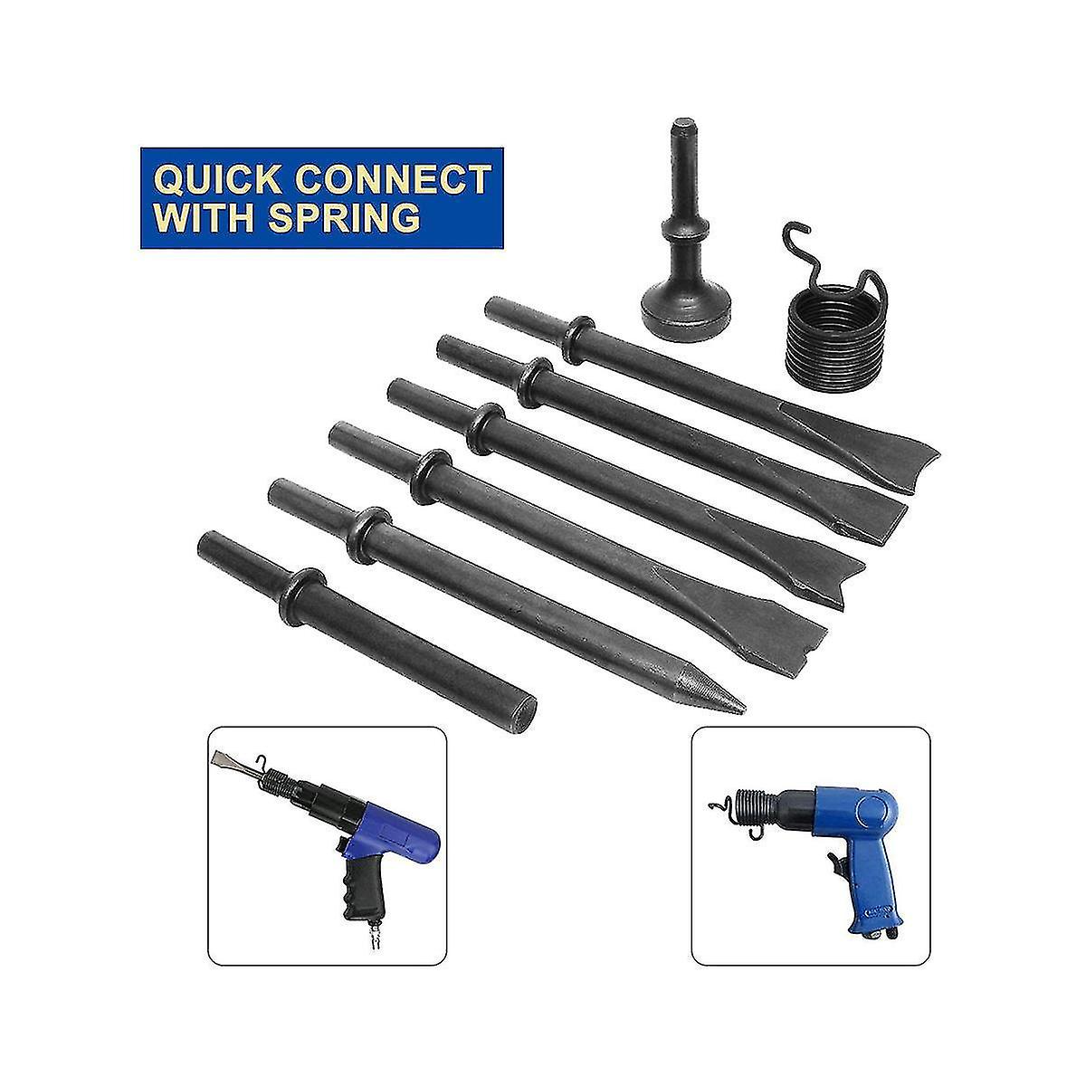 8pc Air Chisel Head Set Pneumatic Chisel Air Hammer Punch Chipping Tool Pneumatic Chisel Air ...