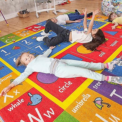 Abc Alphabet Rug Carpet Numbers And Shapes Educational Learning Game ...