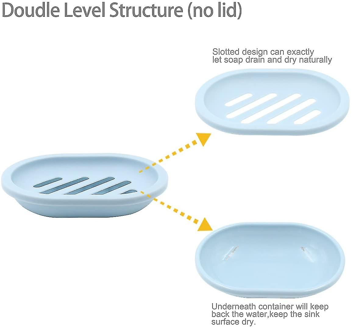 2-pack Soap Dish With Drain, Soap Holder, Soap Saver, Easy Cleaning ...