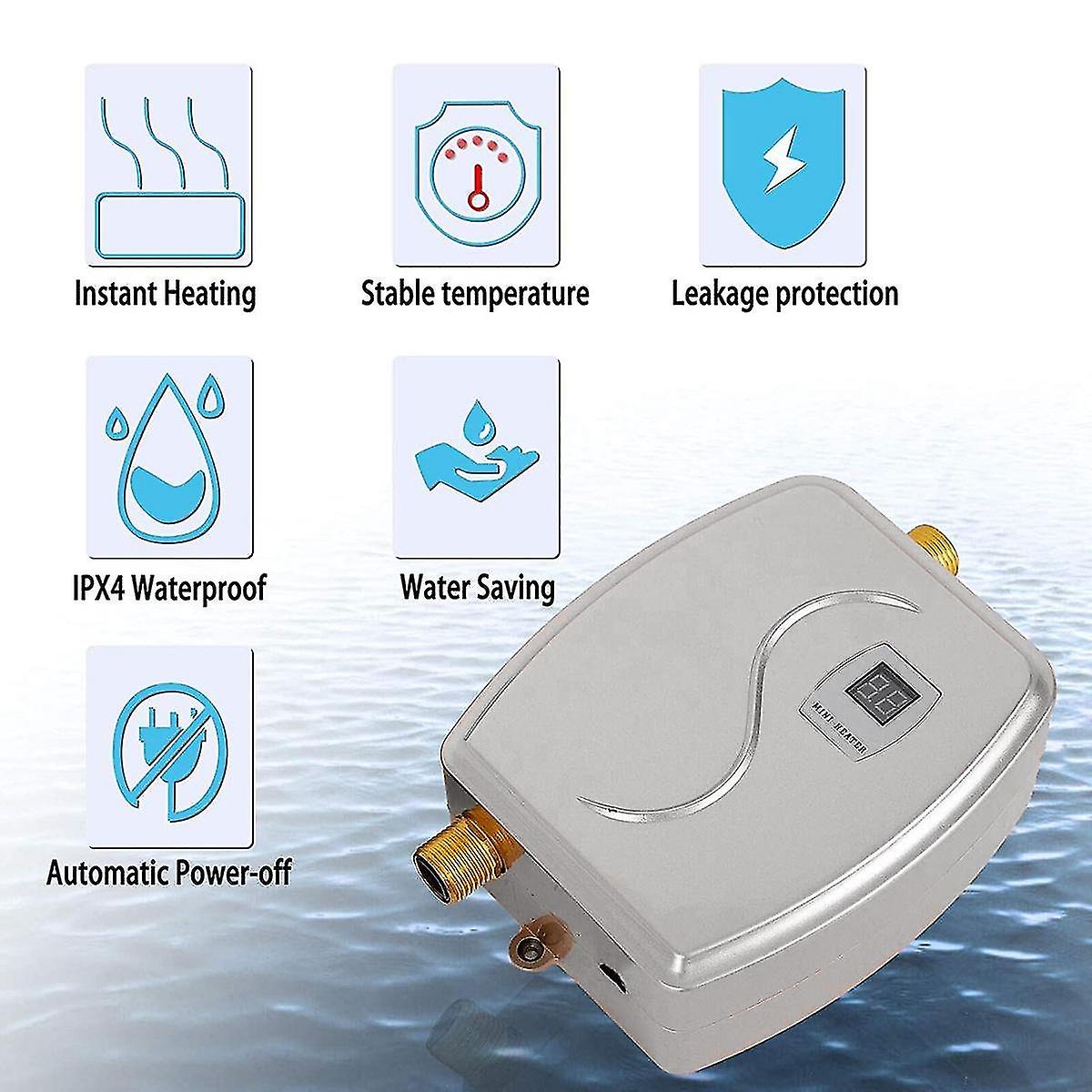 Mini chauffe-eau 2024, chauffe-eau électrique instantané sans réservoir 110v, chauffe-eau ...