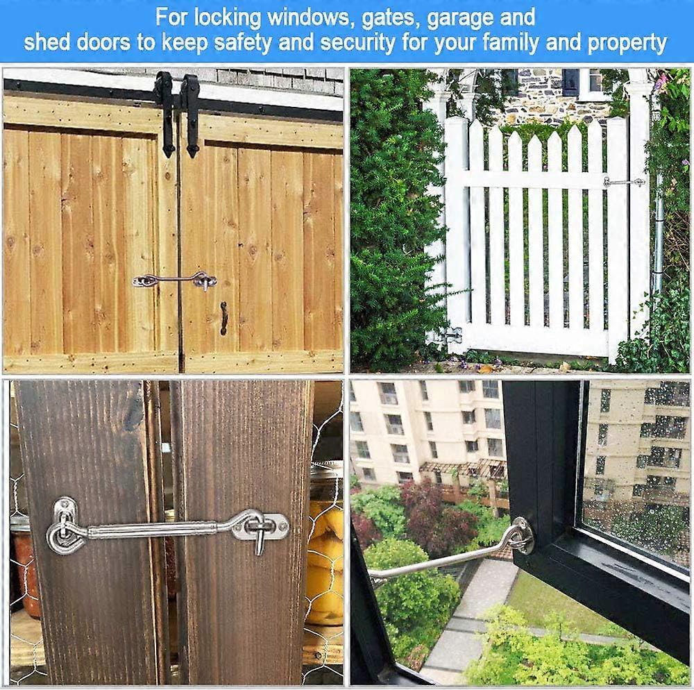 2 Pcs Cabin Hook Window Hook Antique Stainless Steel Shelter Gate Lock ...