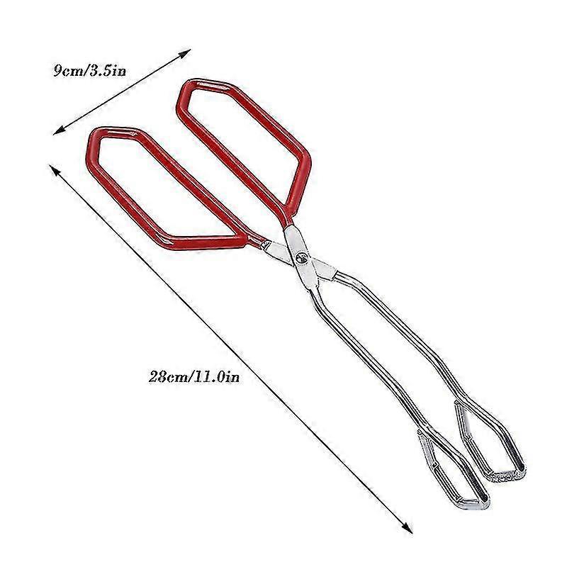 Scissor Tongs Stainless Steel Food Tongs with Wrap Handle Angled Bread ...