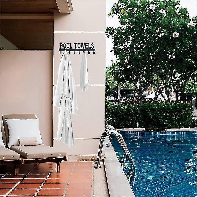 Pool Towel Rack Outdoor Wall Mount Towel Holder Towel Hooks | Fruugo UK