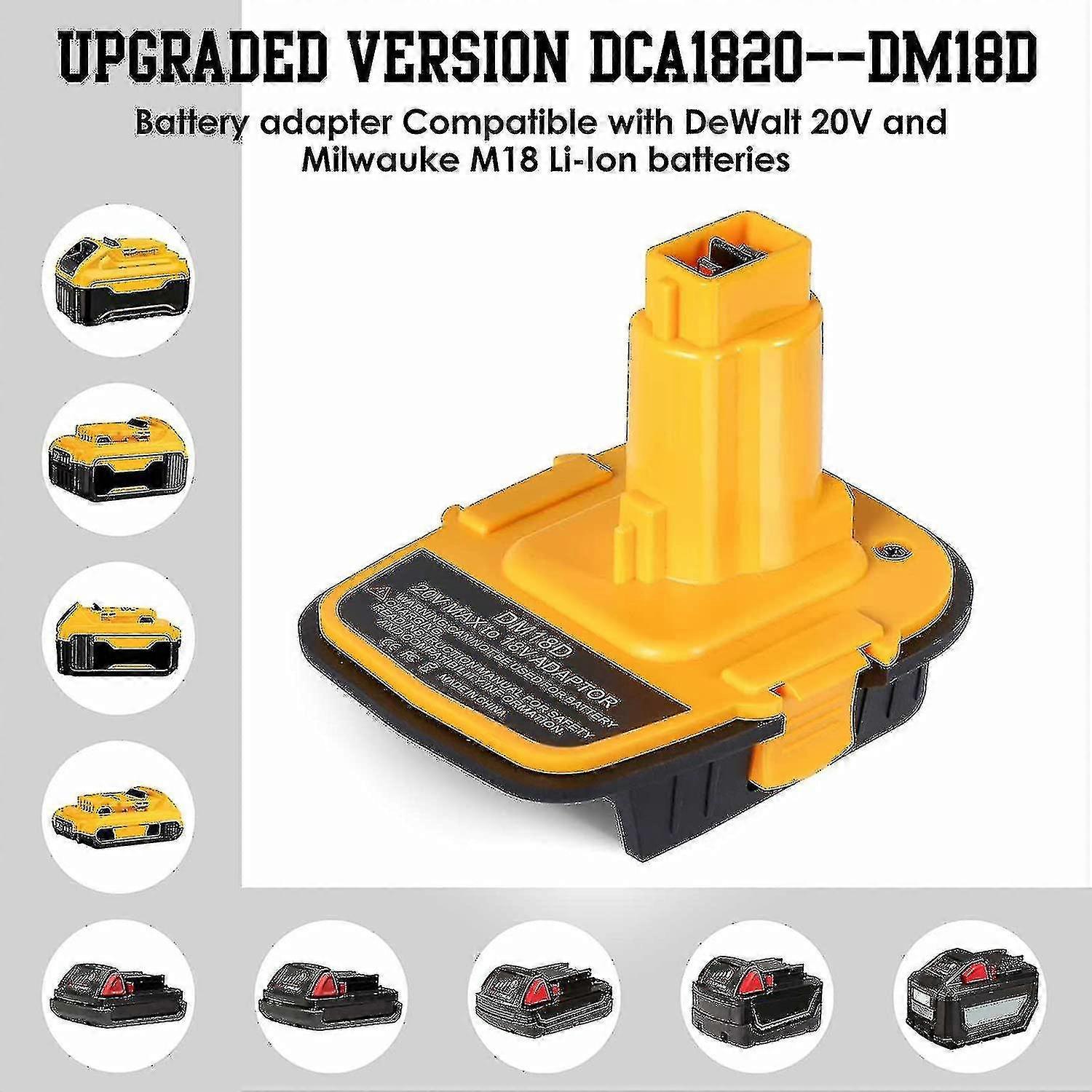 New Dm18d Dca1820 Battery Adapter With Usb For Dewalt 20v/18v For ...