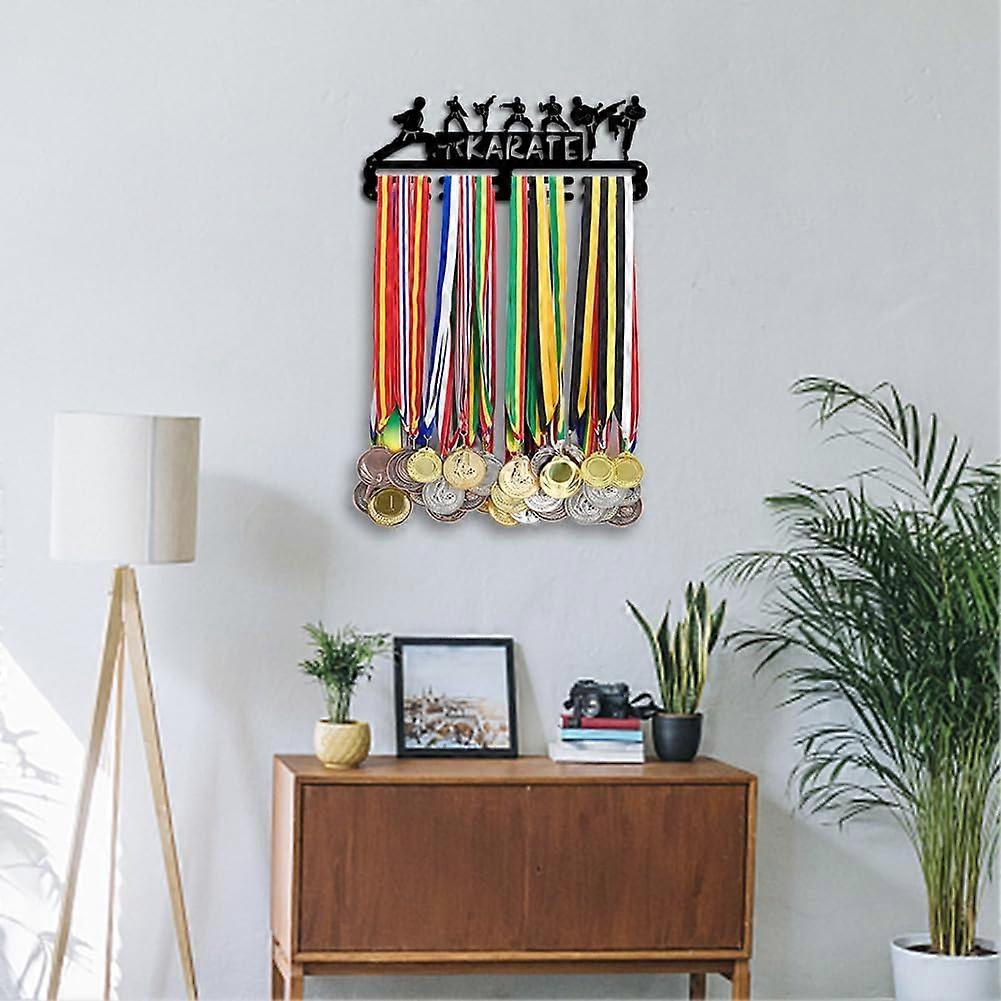 Karate Medal Display Rack Personalized Wall Mounted Tiered Medal Hanger ...