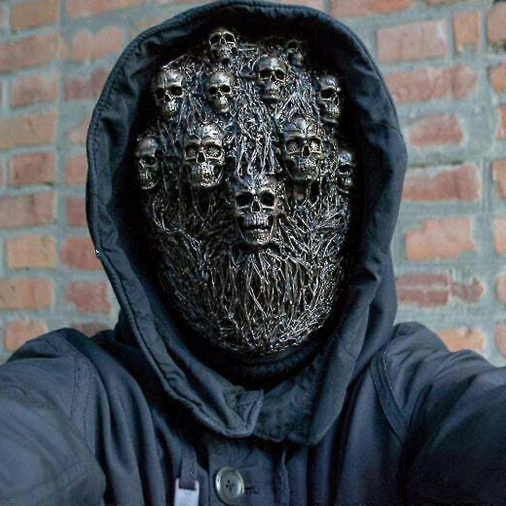 Halloween Punk Creepy Skull Mask Latex Face Mask Headgear Cosplay - JA ...