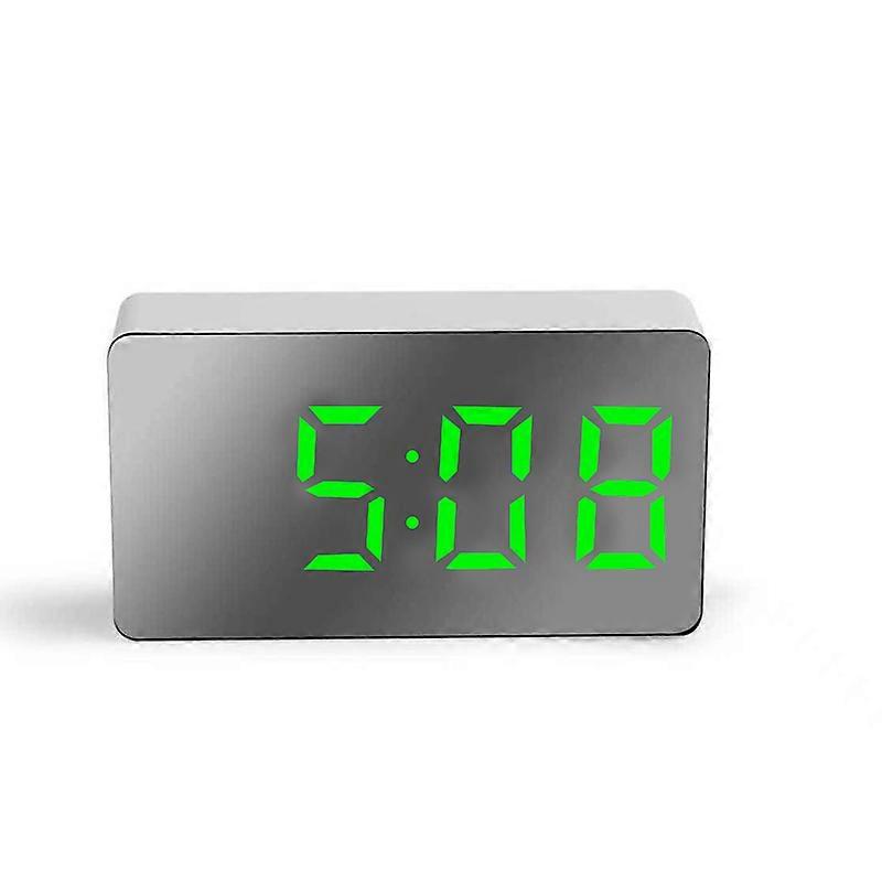 Mini LED Electric Digital Alarm Clock Mains Battery Mirror Display ...