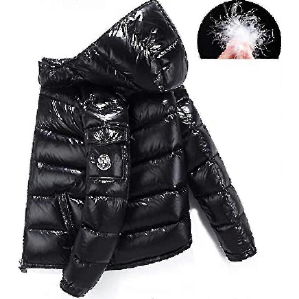Shiny Down Jacket Men's Winter Jacket Stand Collar Down Jacket With Hood | Fruugo UK
