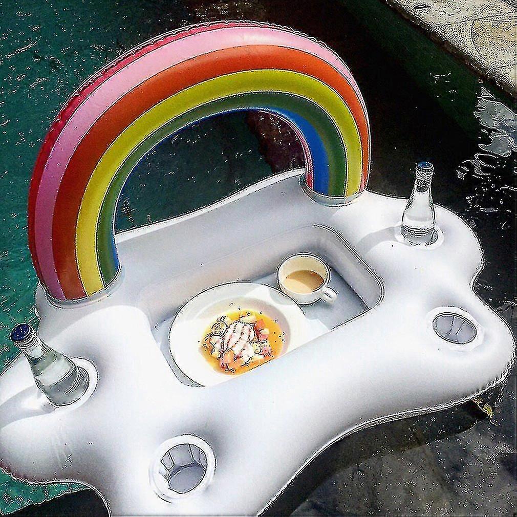 Summer Pool Party Bucket Rainbow Cloud Cup Holder Inflatable Pool Float ...