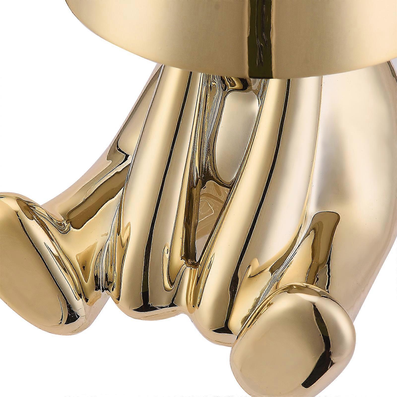 Bedside Touch Control Table Lamp, Gold Decor Thinking Statue LED Table ...