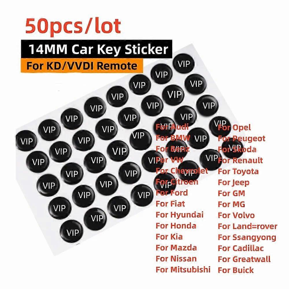 50pcs/lot 14MM Car Key Logo Sticker Epoxy Remote Key Sticker logo for ...