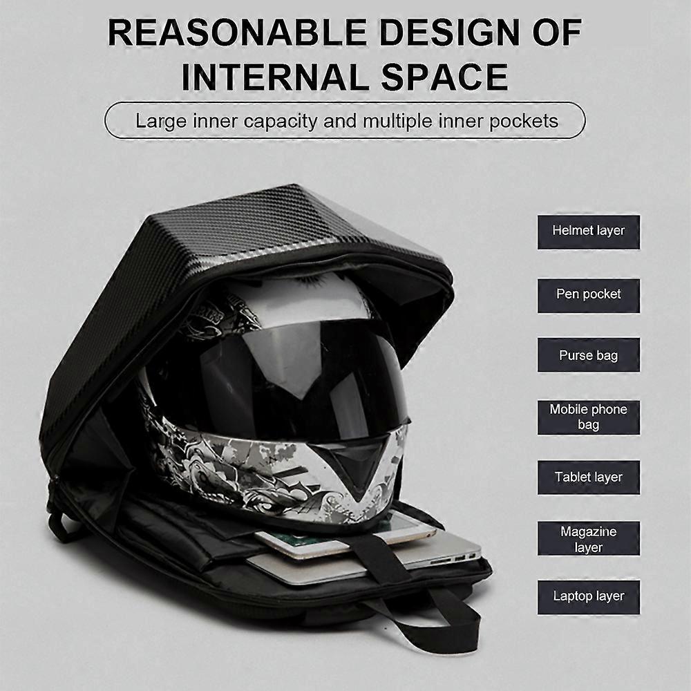 ABS Hard Shell Motorcycle Backpack Waterproof Carbon Fiber Motorcycle ...