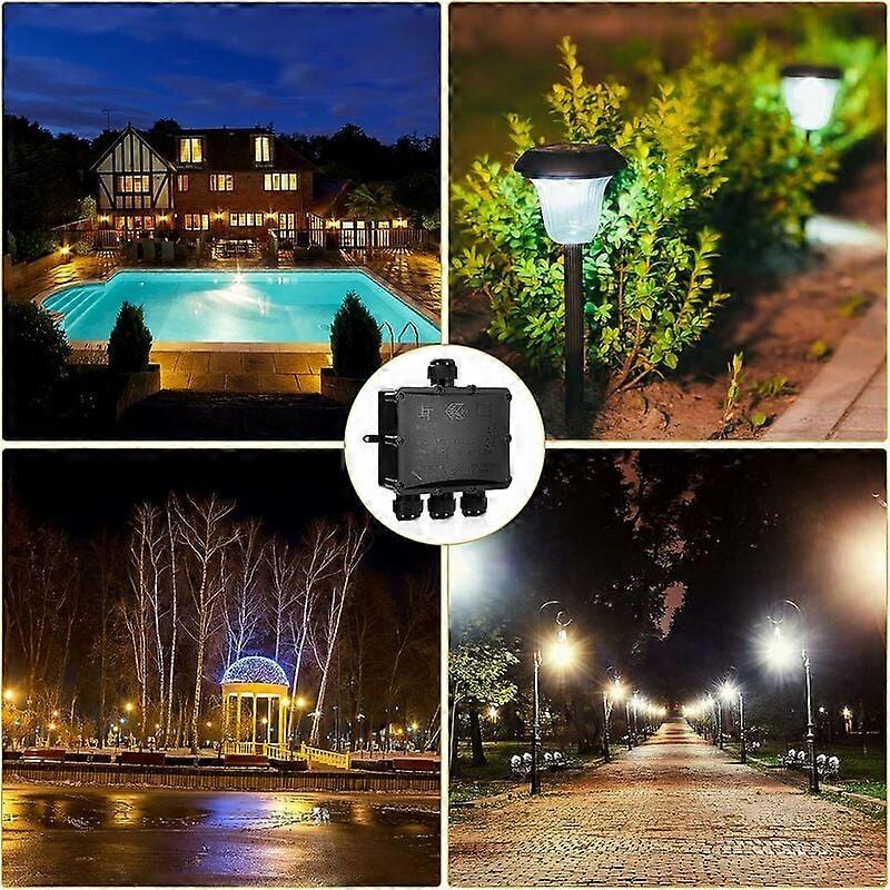 Outdoor IP68 Waterproof Junction Box - 4 Way Larger Cable, Electrical ...