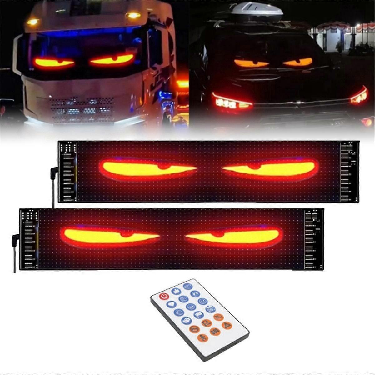 2PCS LED Eyes Windshield Truck Car Display Screen Panel LED Luminous ...