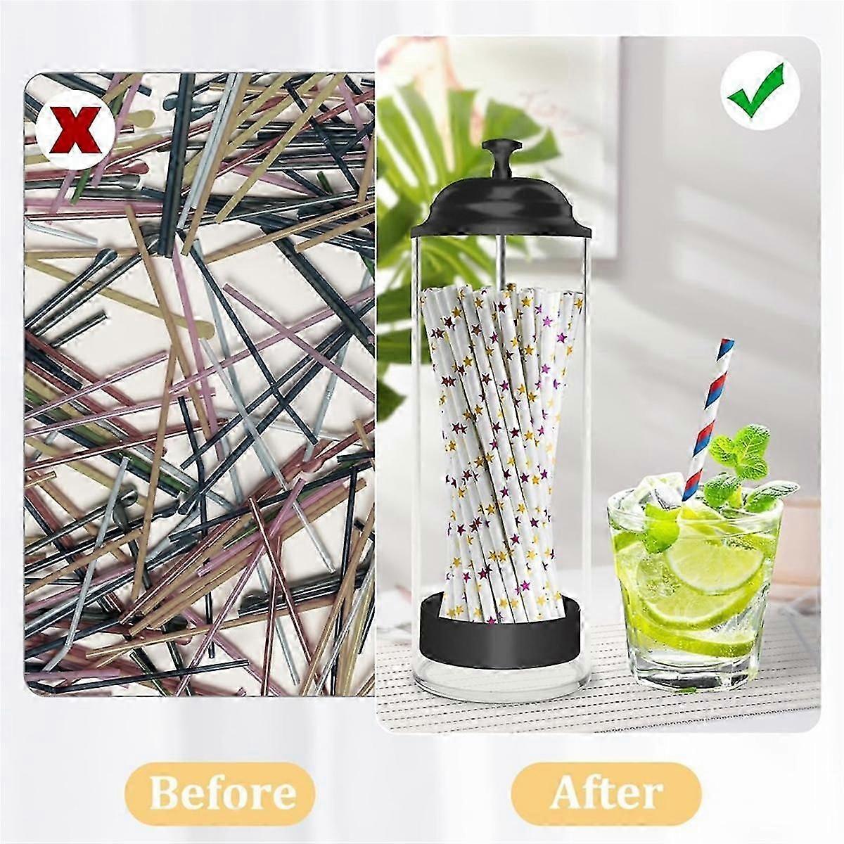 Straw Holder for Standard Size Drinking Straws, Plastic Straw Dispenser ...