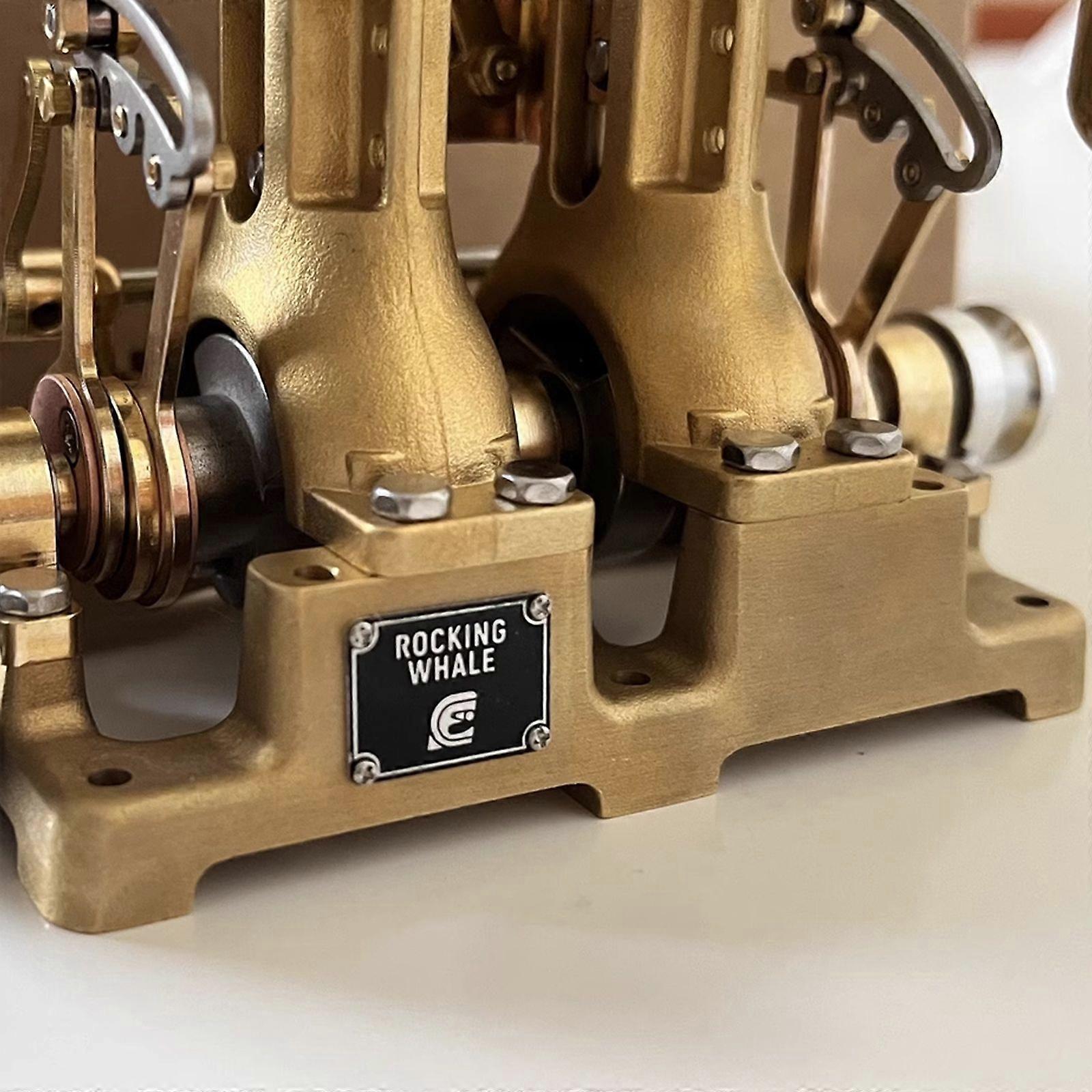 Powerful L2 Retro Steam Engine Model Dual Cylinders Die-cast Brass ...