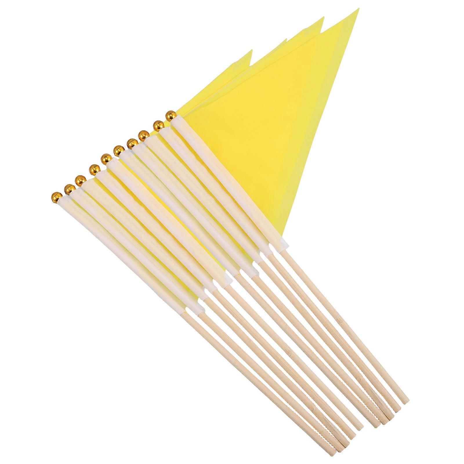 Custom Handheld Flag Triangle Handheld Flags Reusability Yellow 30 ...
