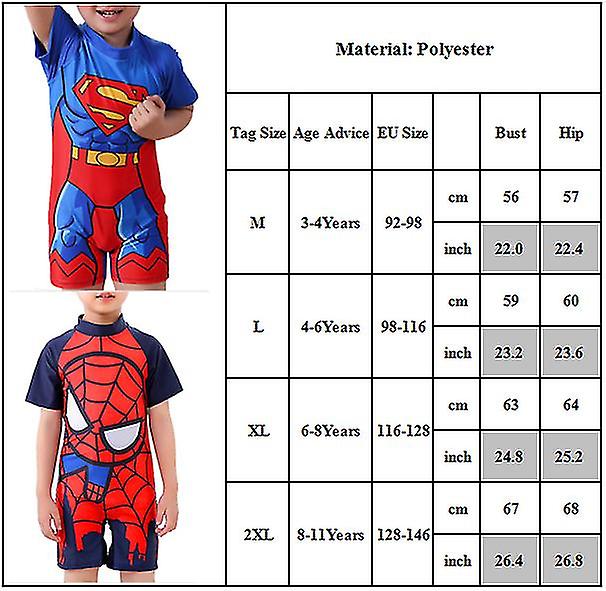 3-11 Years Kids Superman Swimwear One-piece Swimsuit Bathing Suit ...
