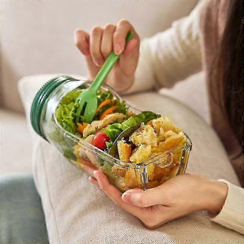 Salad Pod with Sauce Dressing Container, Vertical Layering Salad Pod ...