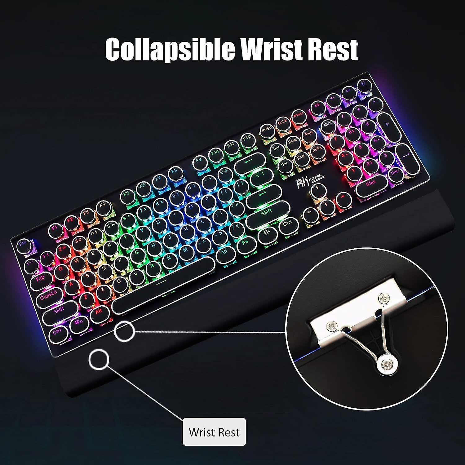 Typewriter Style Mechanical Gaming Keyboard With Real Rgb Backlit ...