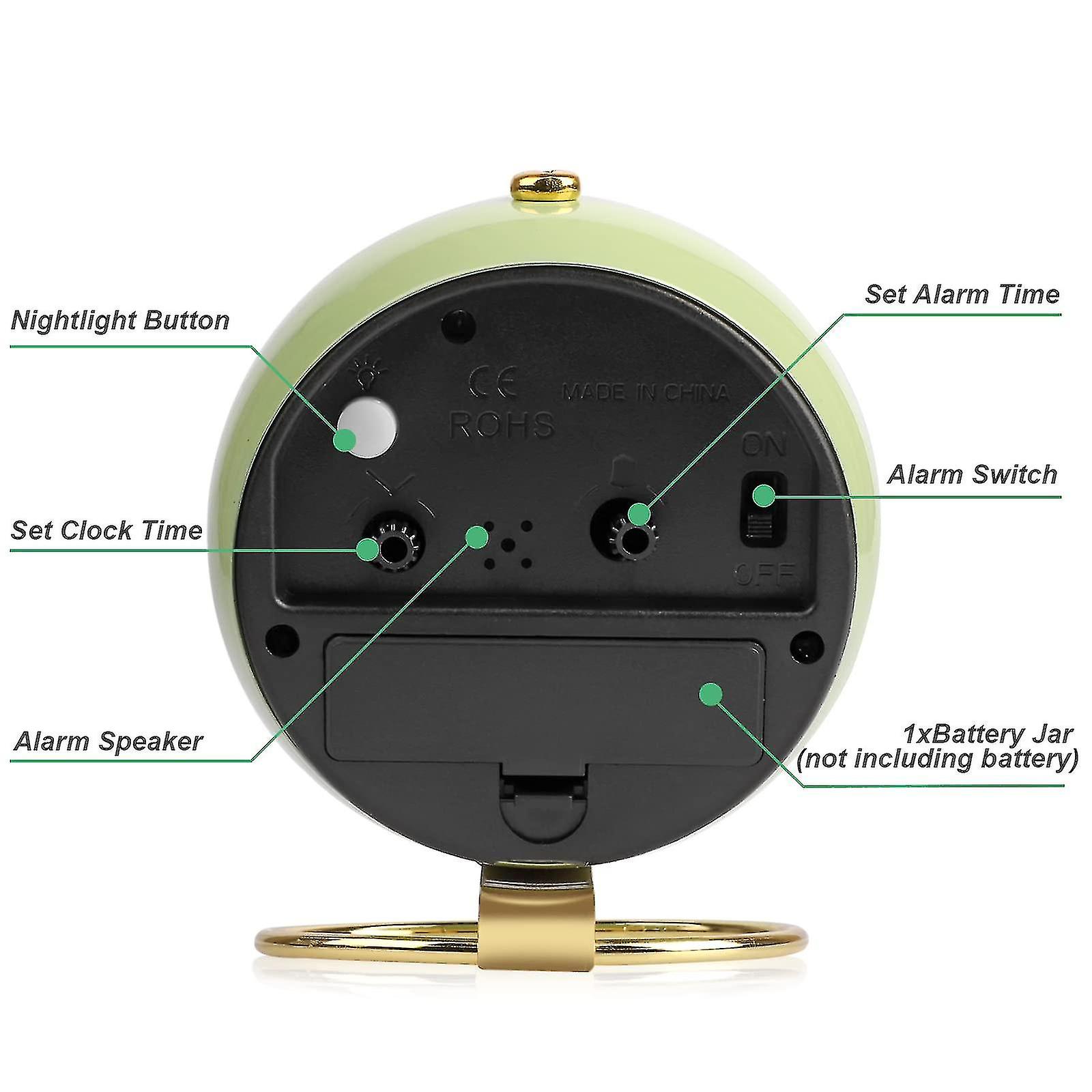 Silent Alarm Clock Bedside, Alarm Clock Bedside Standing Clock Non ...