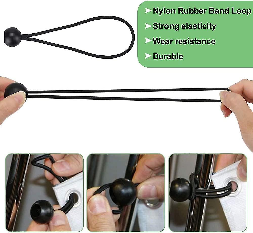 10 Pcs Nylon Bungee Cord With 10 Pcs Abs Tent Clip Heavy Duty Tarp ...