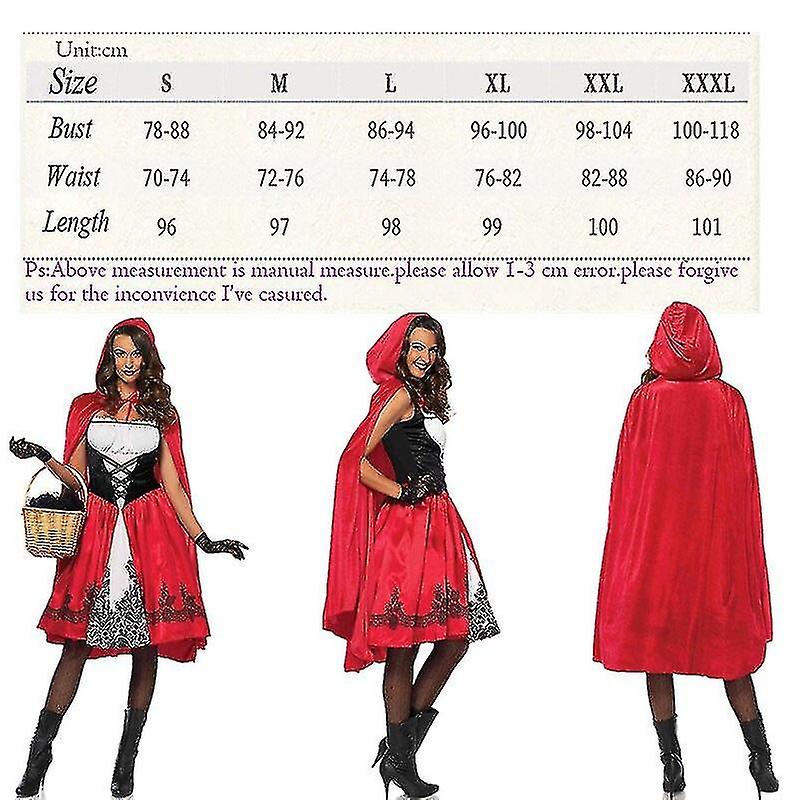 Little Red Riding Hood Costume Adult Cosplay Dress Fancy Party ...