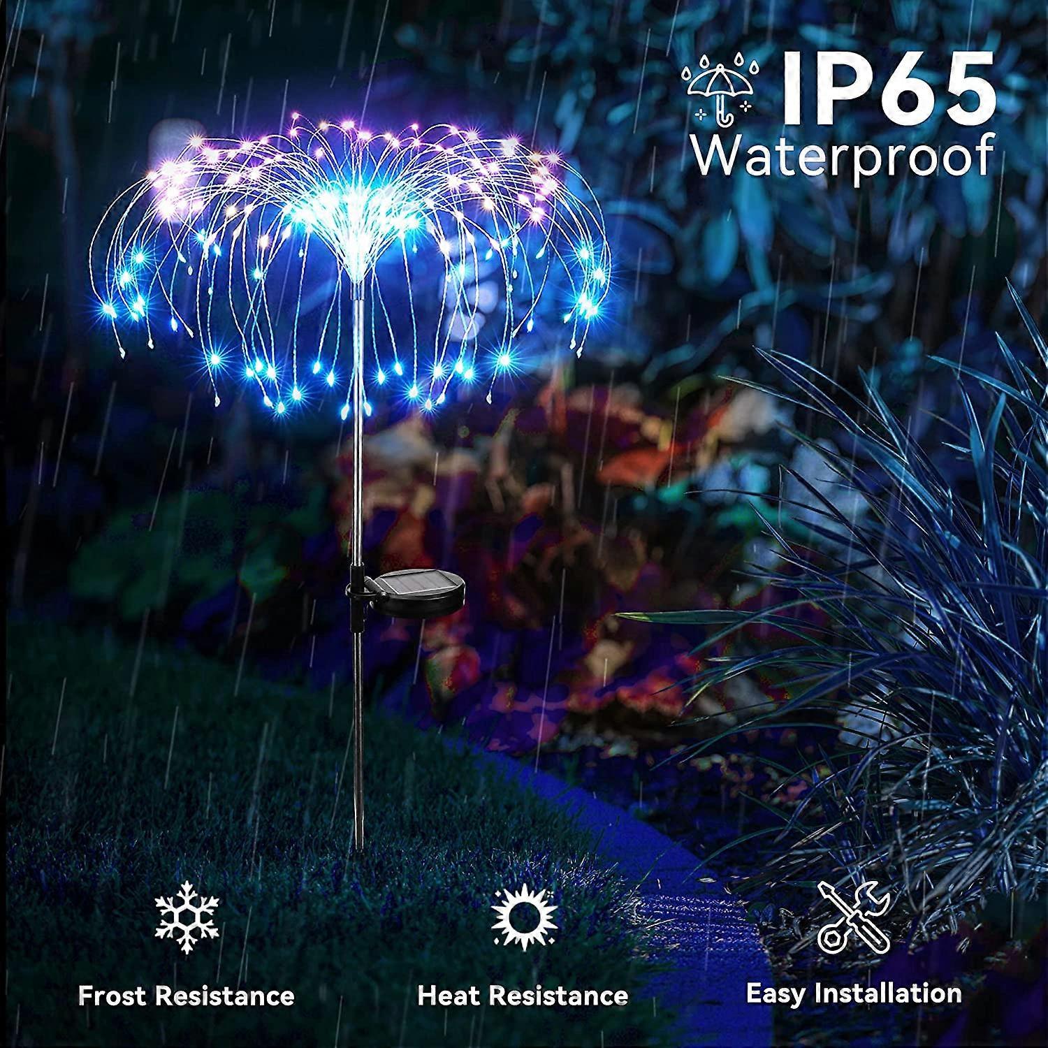 Solar Fireworks, 2 Pack 120 LED Solar Garden Lights Copper Wire IP65 ...