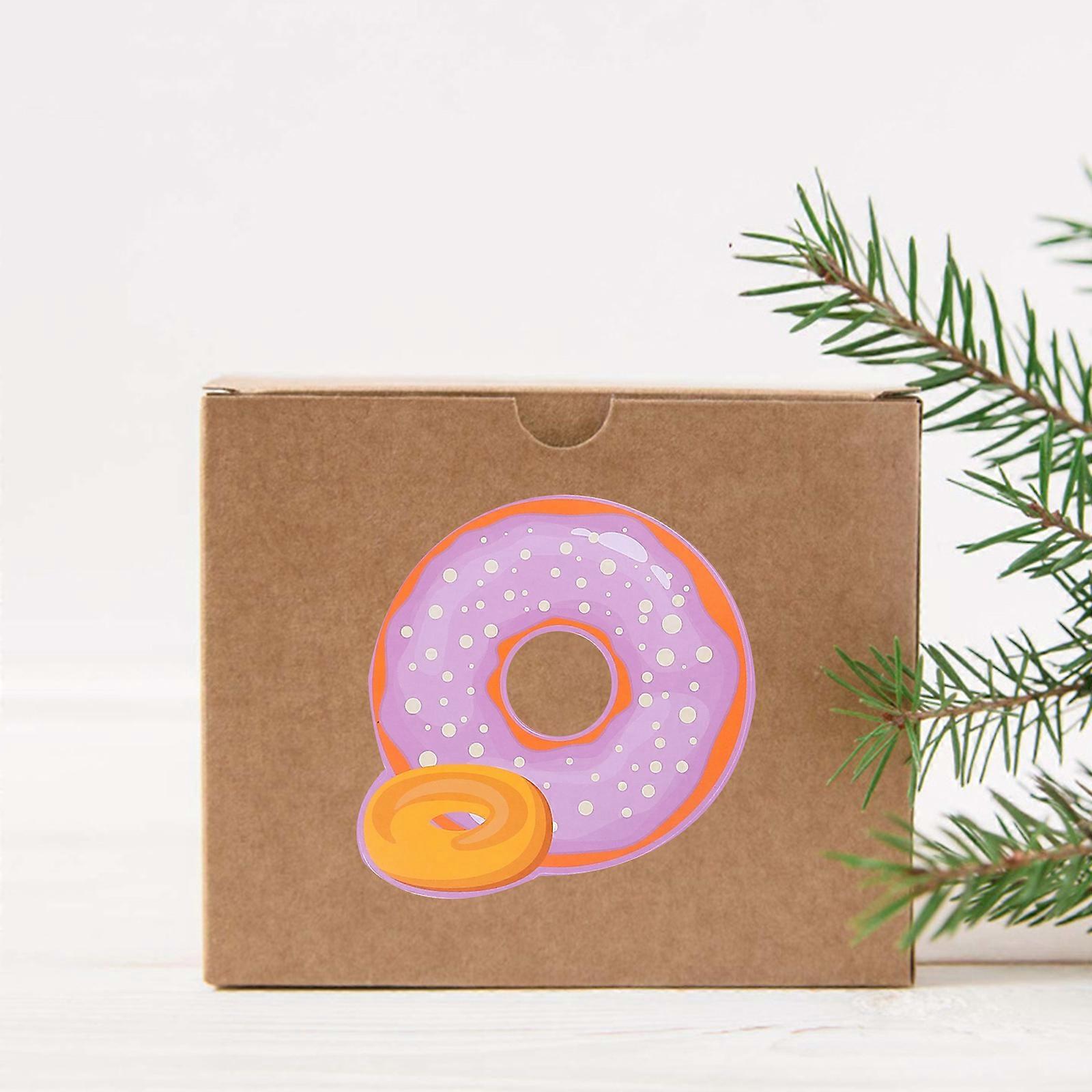 27 Sheets of Paper Made Gift Box Sealing Sticker Gift Bag Doughnut ...