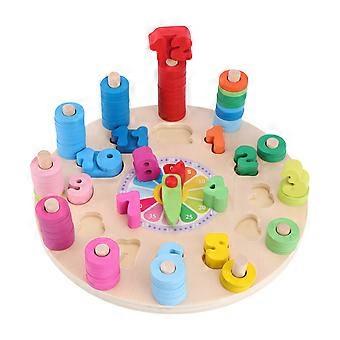 Wood Toys Educational Toy Clock Time 1-12 Numbers Toy Clock Early ...