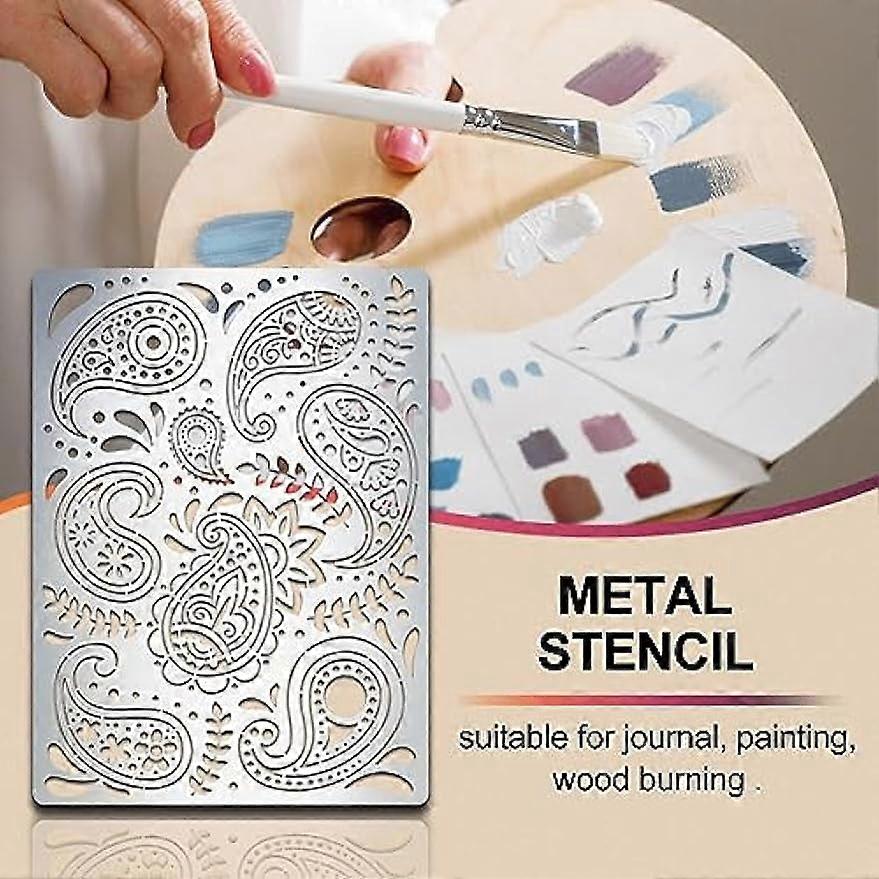 Paisley Metal Stencil Journaling Metal Stencils Vintage Paisley Leaves ...