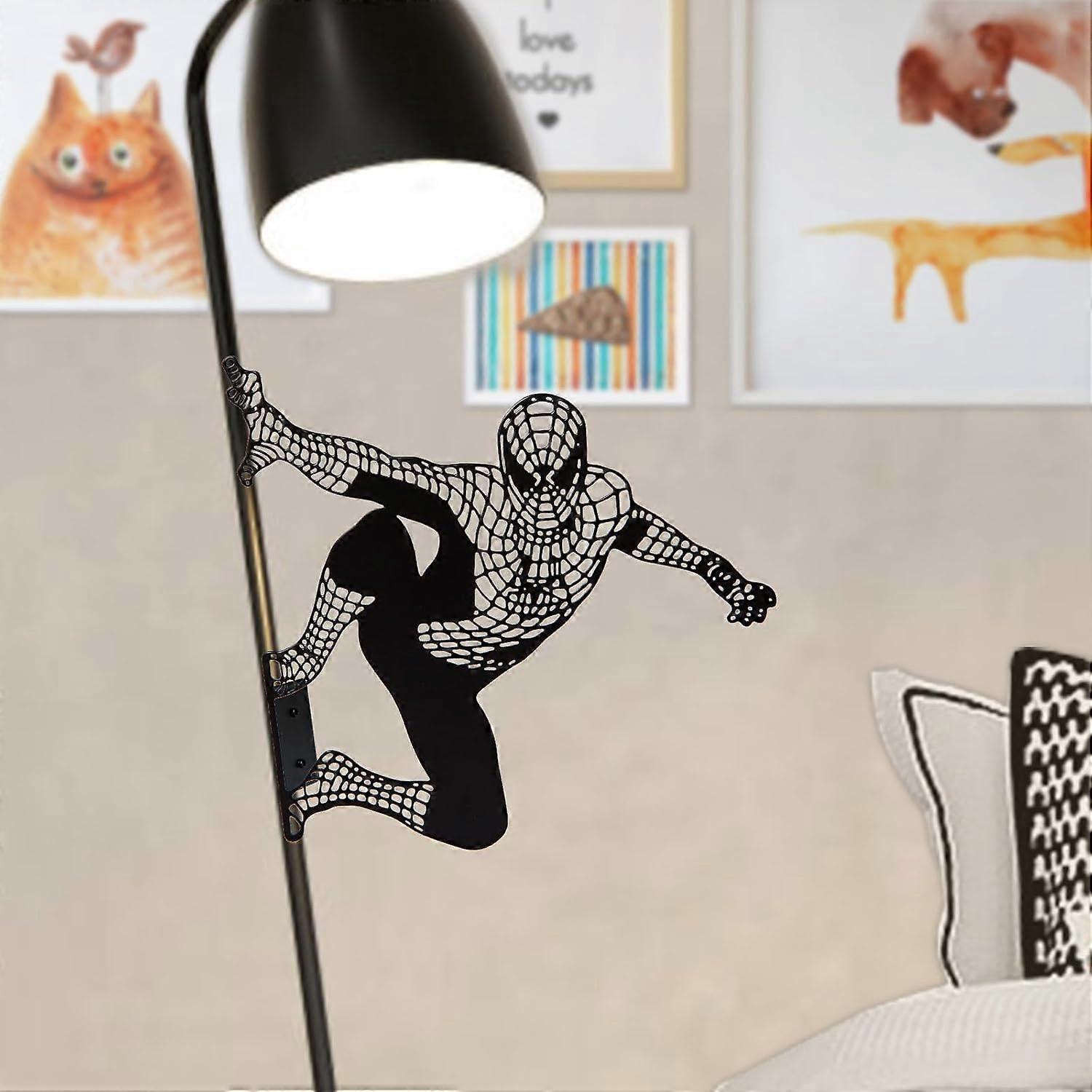 Spider theme metal wall art spider room decor for boys, black wall art ...