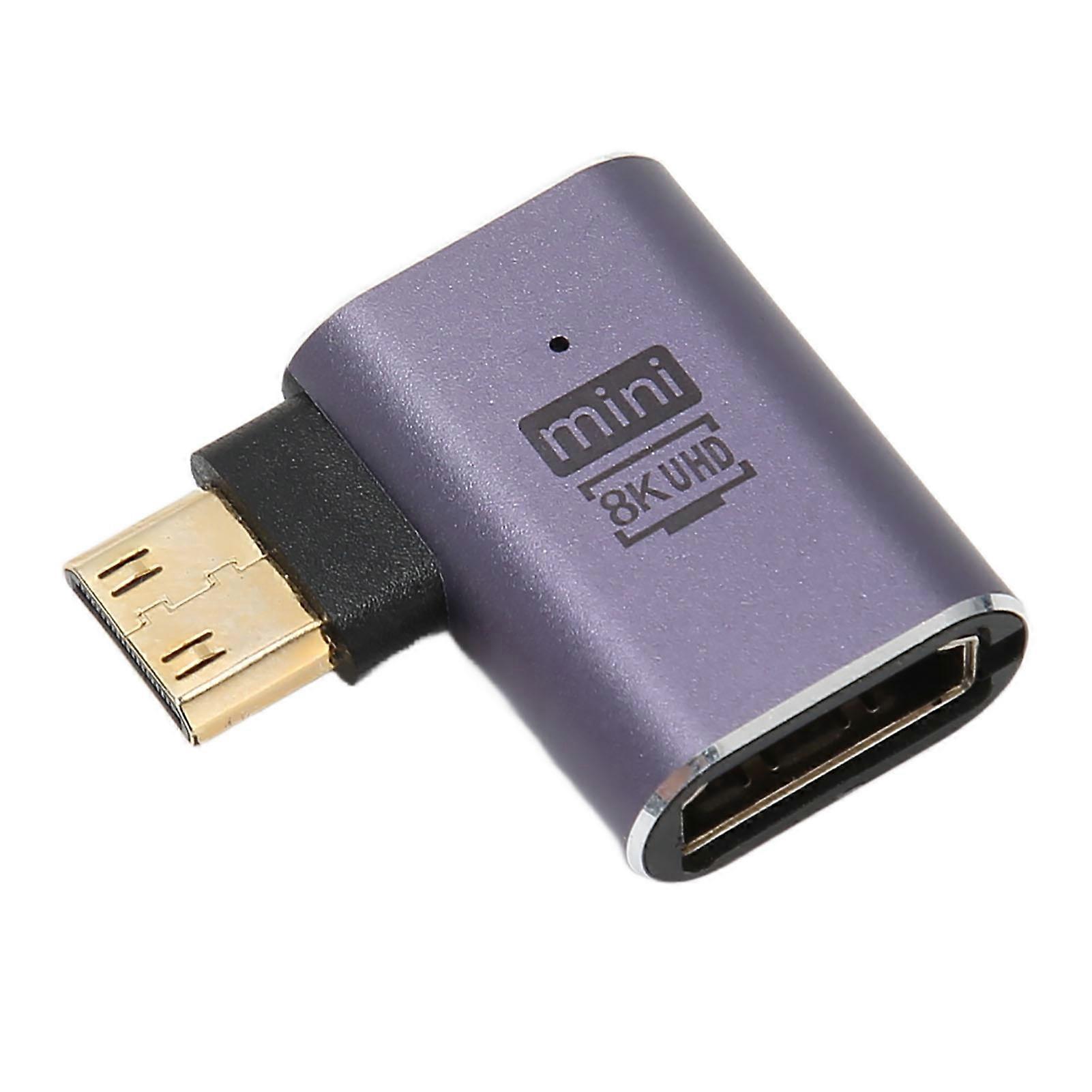 Mini HD to HD Adapter Right Angle 8K 60Hz 48Gbps LED Indicator Mini HD ...