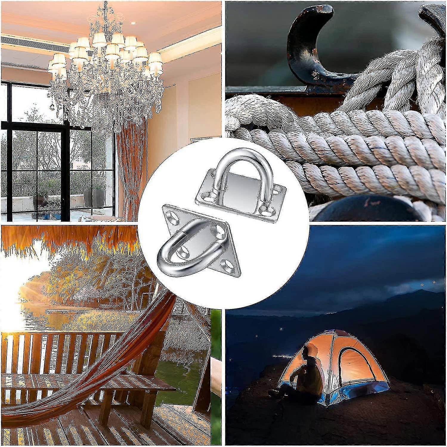 Square Pad Eye Plate, Stainless Steel Ceiling Hooks, Metal Suspension U ...