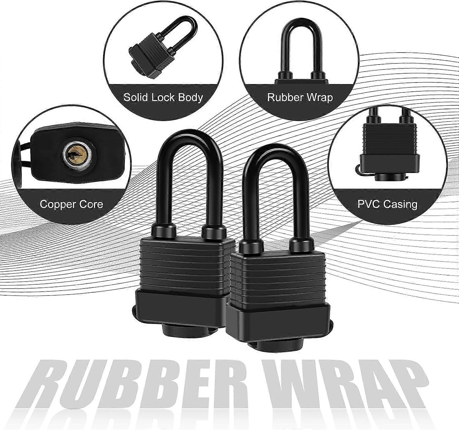 6Pcs Waterproof Padlocks with 12 Steel Keys 1-9/16inch Wide Anti-Theft ...