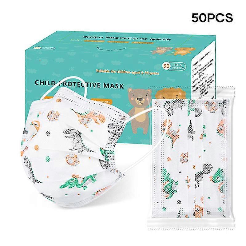 50/100 Pcs Kids Disposable Mask Colored 3-layer Face Mask For Children ...