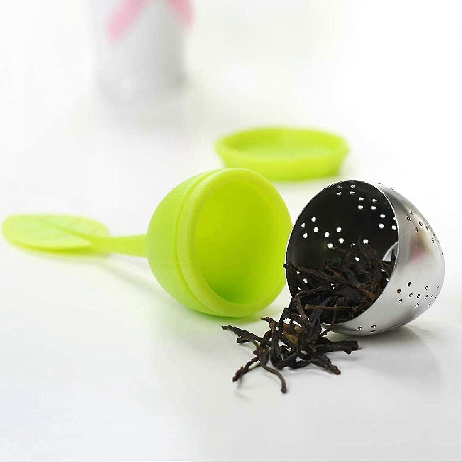 Tea Infuser - Silicone Handle Stainless Steel Strainer Drip Tray ...