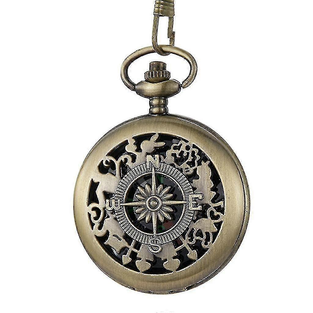 Engrave Pocket Watch Compass Retro Hiking Belt Chain Camp Compass For ...