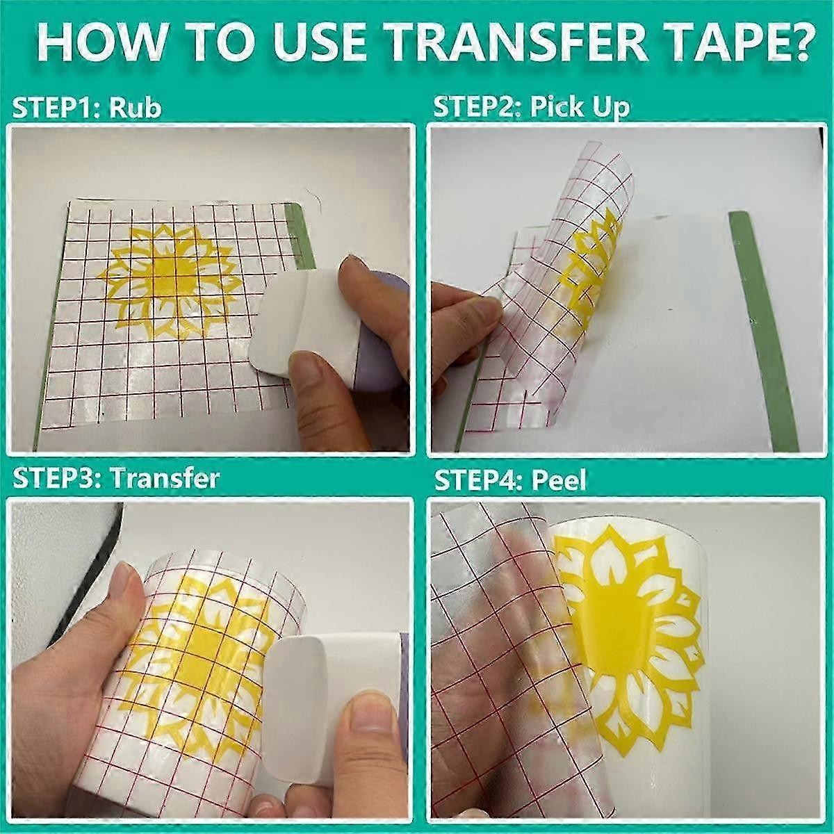 Clear Vinyl Transfer Paper Tape Roll-red Alignment Grid Clear,transfer ...