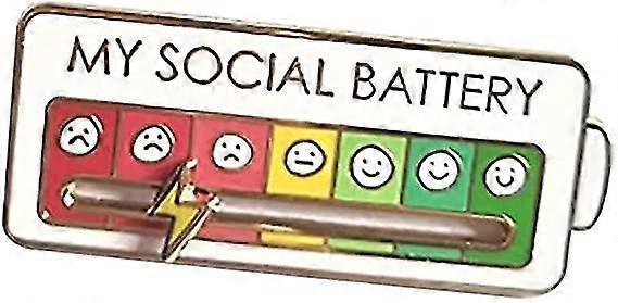 Enamel Mood Pin Social Battery Pin 7 Days A Week Functional
