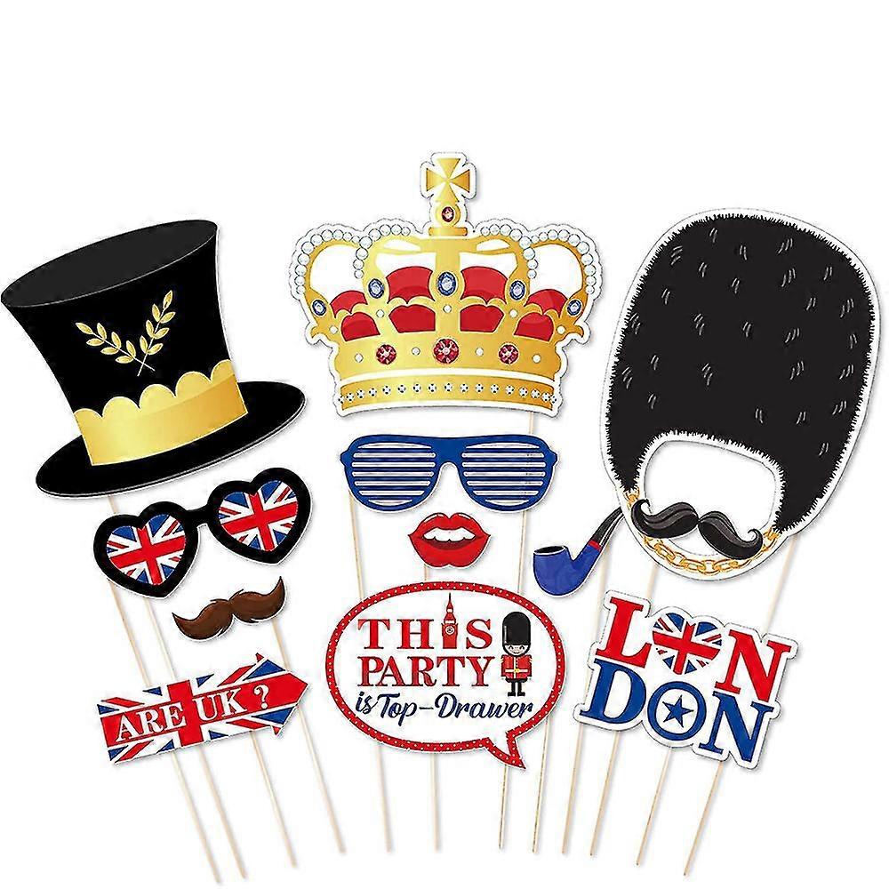 25pcs British National Holiday Themed Photo Booth Props, British Union ...