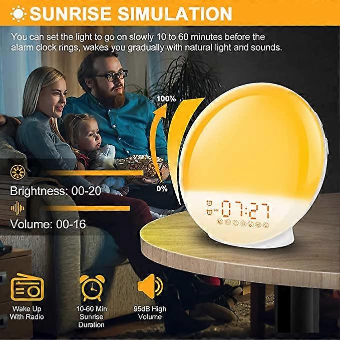 Sunrise Alarm Clock, Wake Up Light with Sunrise/Sunset Simulation ...