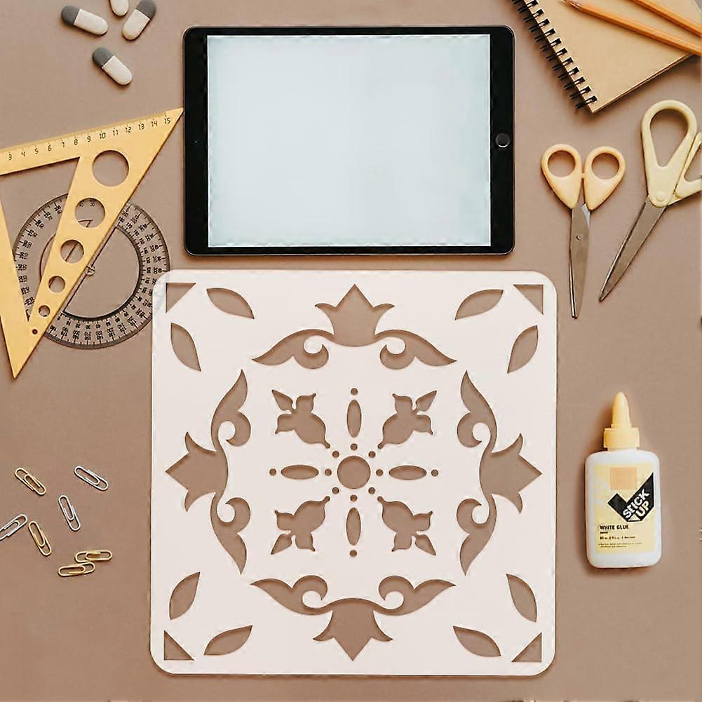 3 Pcs Floor Tile Stencil 11.8x11.8inch Reusable Border & Corners Tiles ...