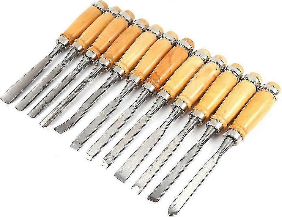 12pcs Wood Carving Hand Chisel Tool Set In Storage Pouch, Professional ...