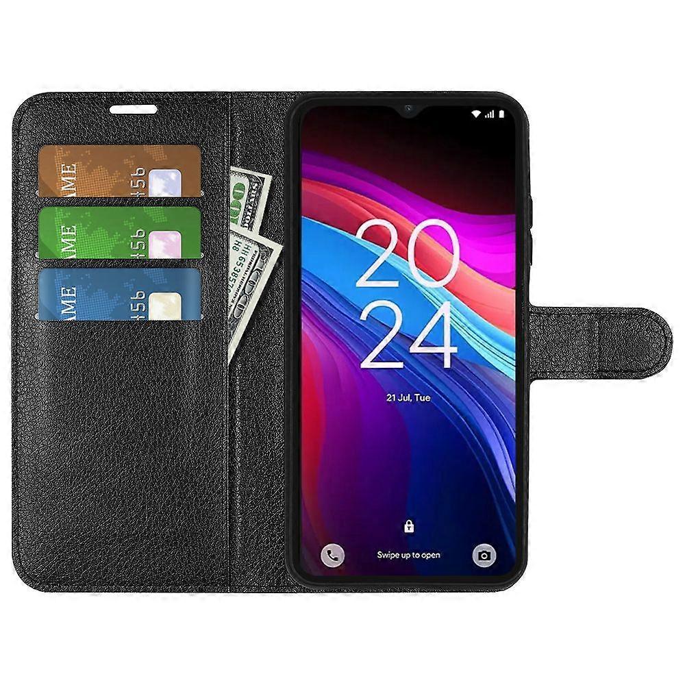 For TCL 503 Case Litchi Texture Shockproof Leather Wallet Phone Cover ...